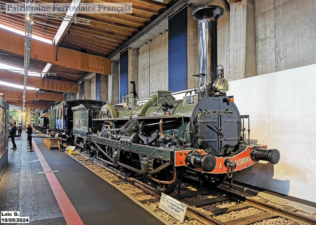 Est vapeur 210 Crampton n°80 - Mulhouse - Patrimoine Ferroviaire Français