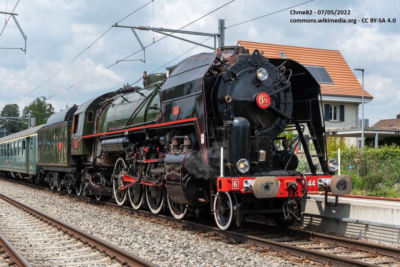 SNCF vapeur 141-R-1244 - Brugg (Suisse) - Patrimoine Ferroviaire Français